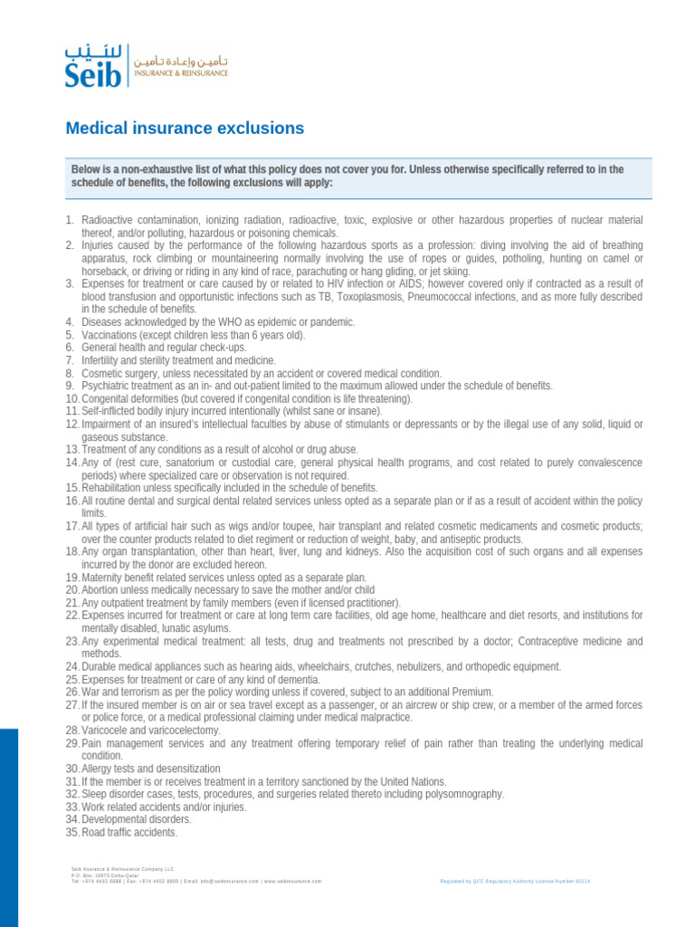 Medical Exclusion List Final 22.3.22 1 | PDF | Infection | Hiv/Aids
