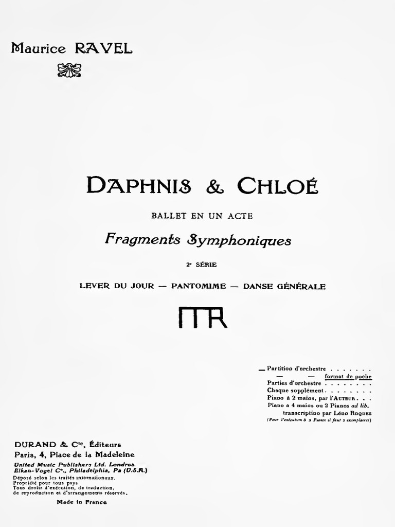 Daphnis et Chloé : Fragments Symphoniques | PDF | Clarinette ...