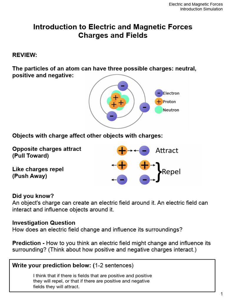 Electric and Magnetic Forces Simulation | PDF | Electric Field | Force
