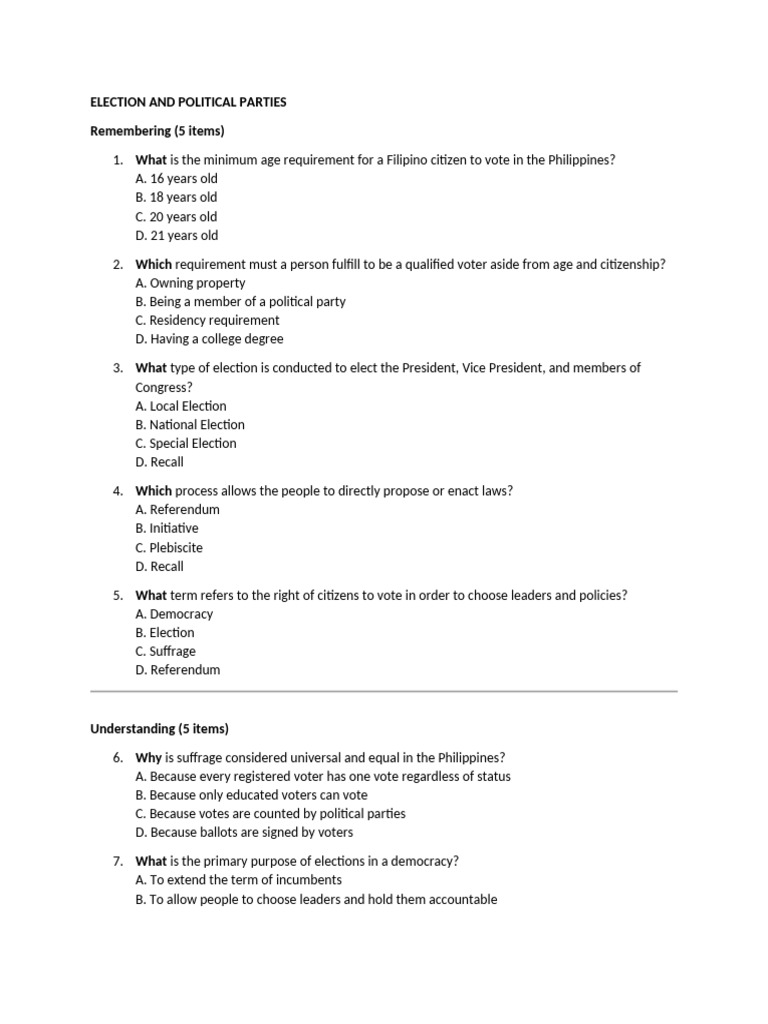 PPG Final Examination Test Bank | PDF | American Government ...