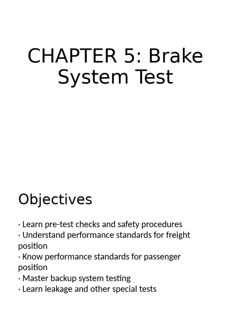 Ch5 Brake System Tests | PDF