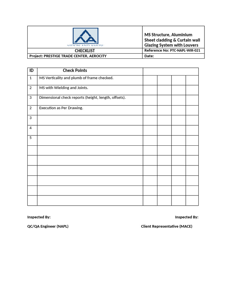 Checklist Form | PDF
