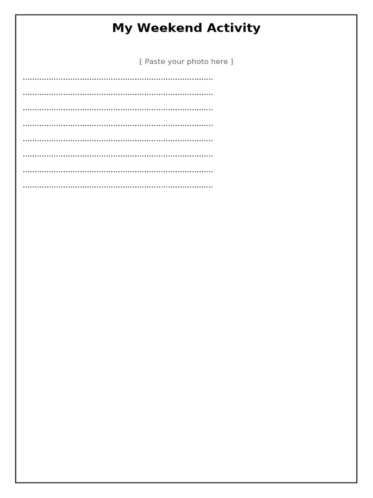 Weekend Activity Reflection | PDF