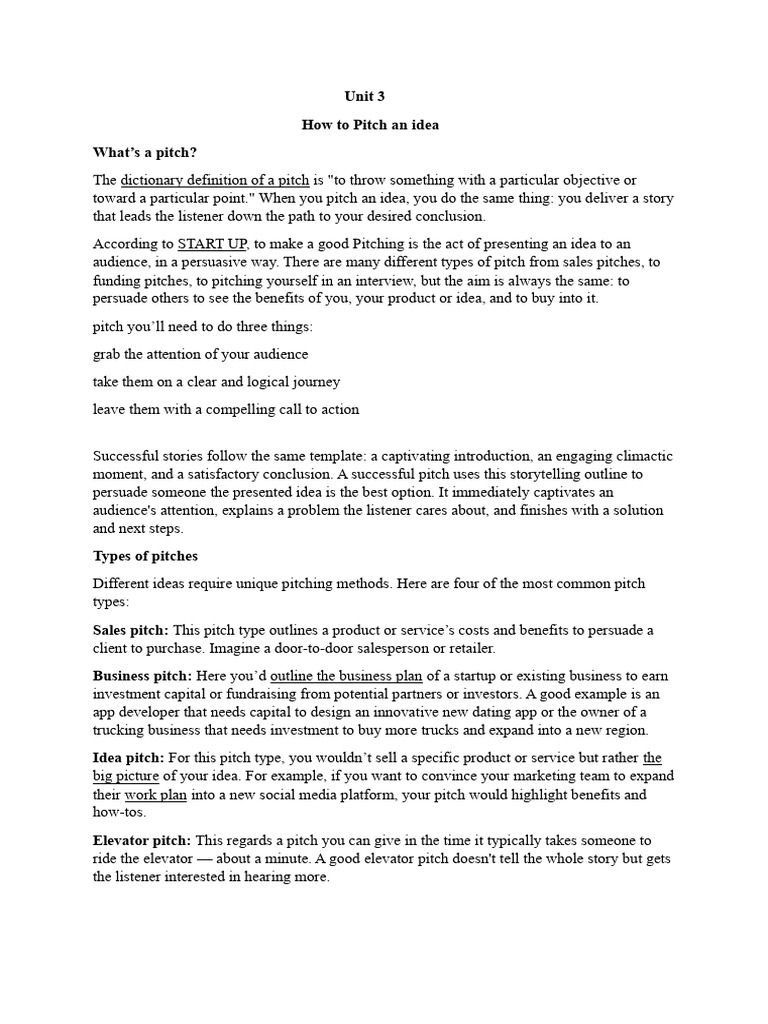 Effective Idea Pitching Techniques | PDF | Body Language | Communication