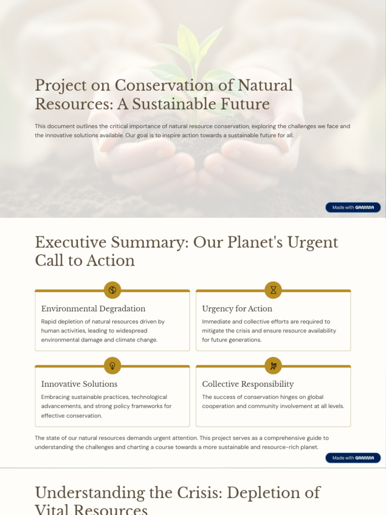 Natural Resource Conservation Strategies | PDF | Sustainability ...
