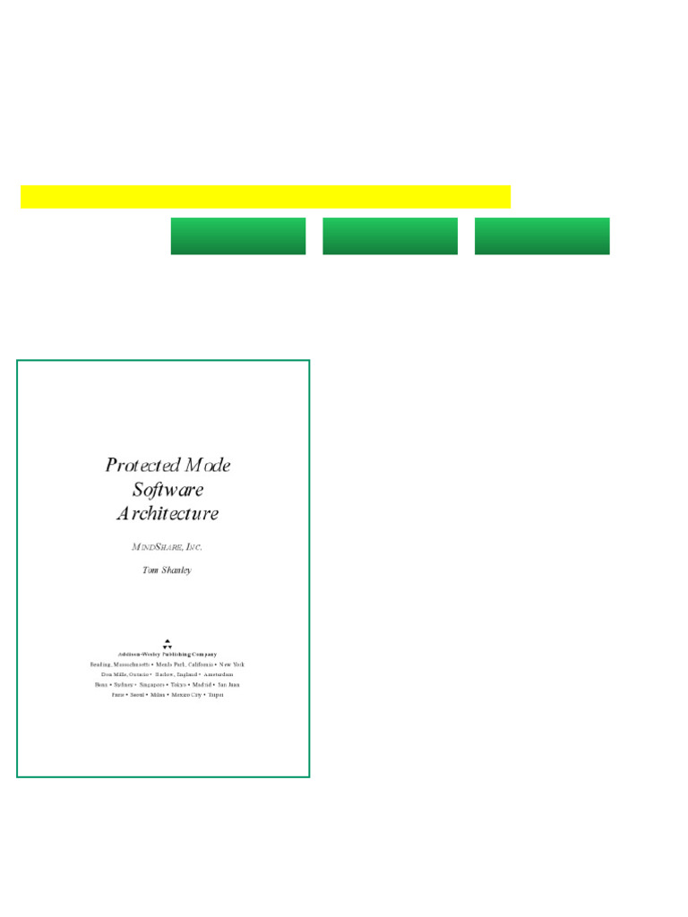 Protected Mode Software Architecture 1st Ed., 6th Print Edition Shanley ...