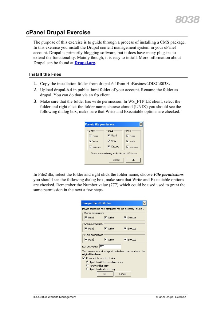 Cpanel Drupal Exercise | PDF | Drupal | User (Computing)