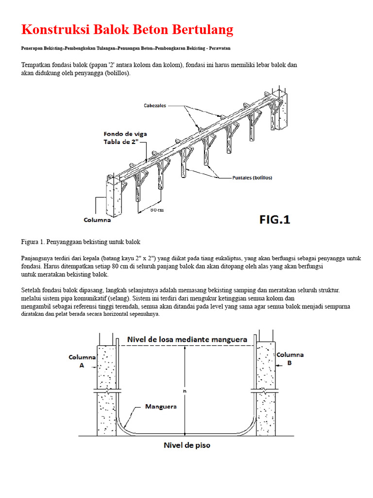 Panduan Konstruksi Balok Beton Bertulang | PDF