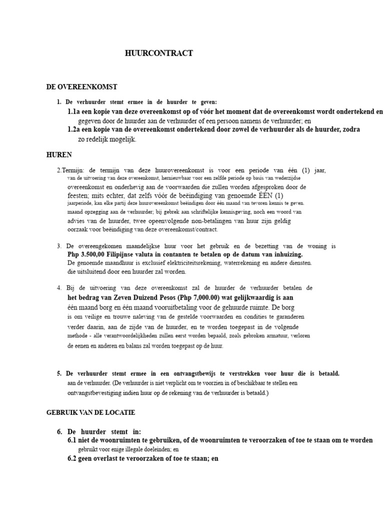 Huurcontract | PDF