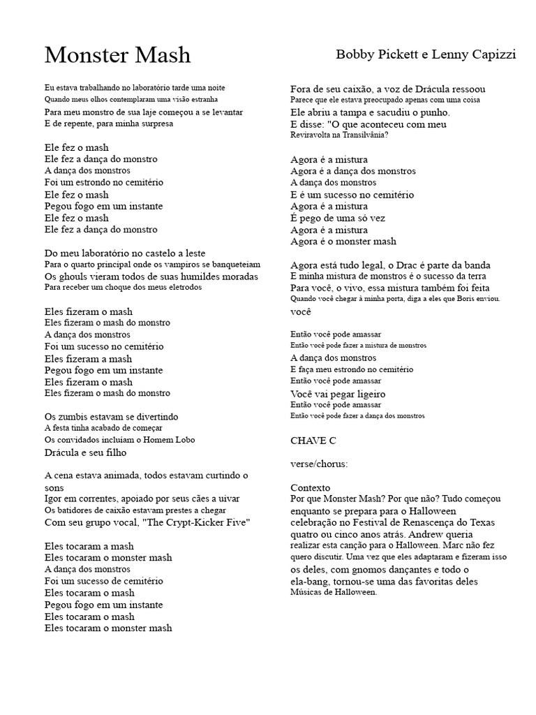 As Letras de "Monster Mash" | PDF | Música gravada