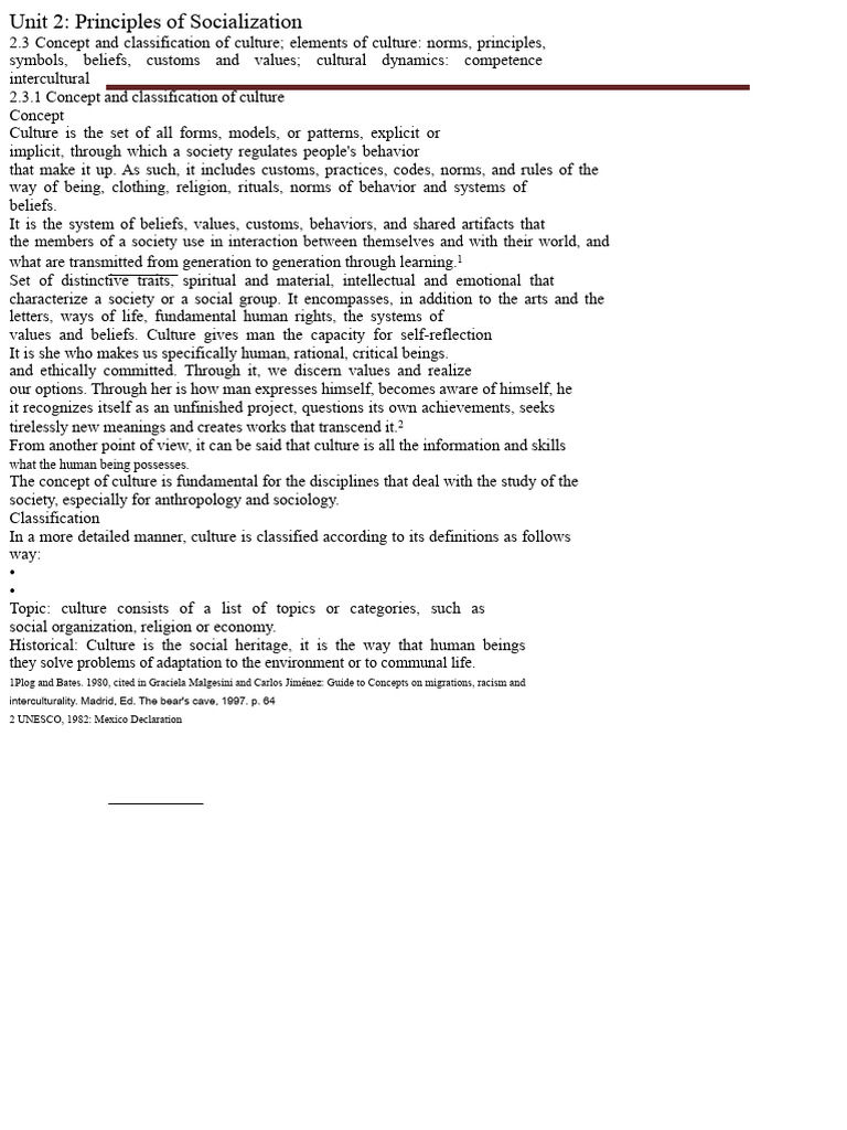 Culture and Its Classification, Characteristics | PDF ...