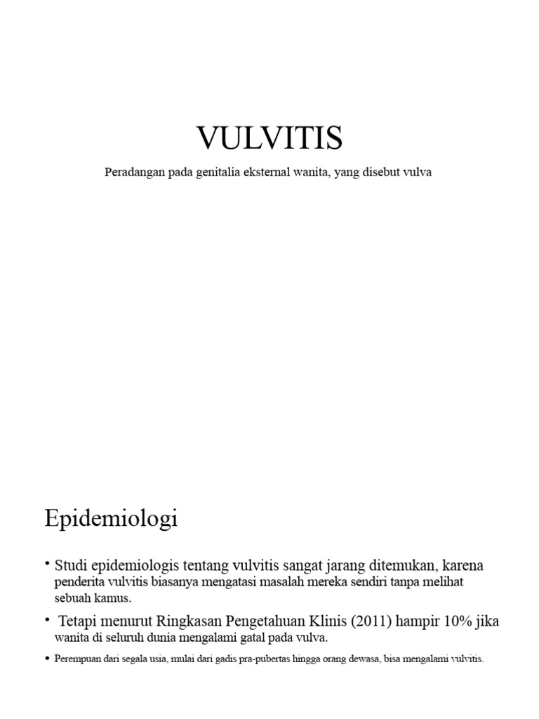 Panduan Lengkap Vulvitis: Gejala & Perawatan | PDF