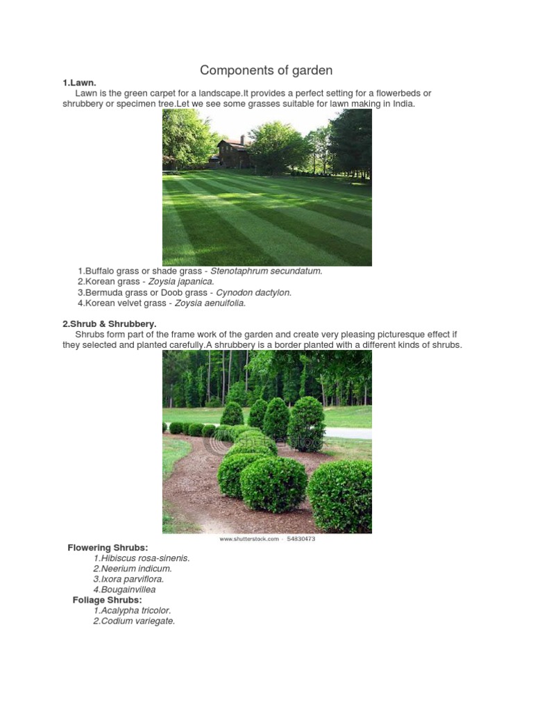 Key Components of a Garden | PDF | Gardens | Hedge