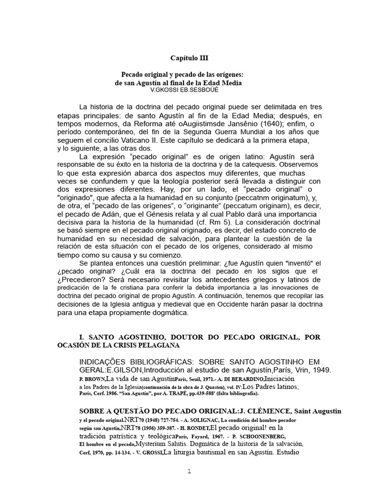 Doctrina del Pecado Original en Agustín | PDF | El pecado original ...