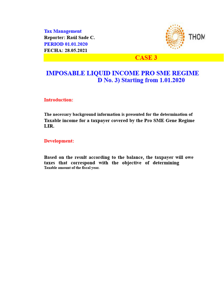 Exercise Regime Pro SME Me | PDF | Expense | Taxes
