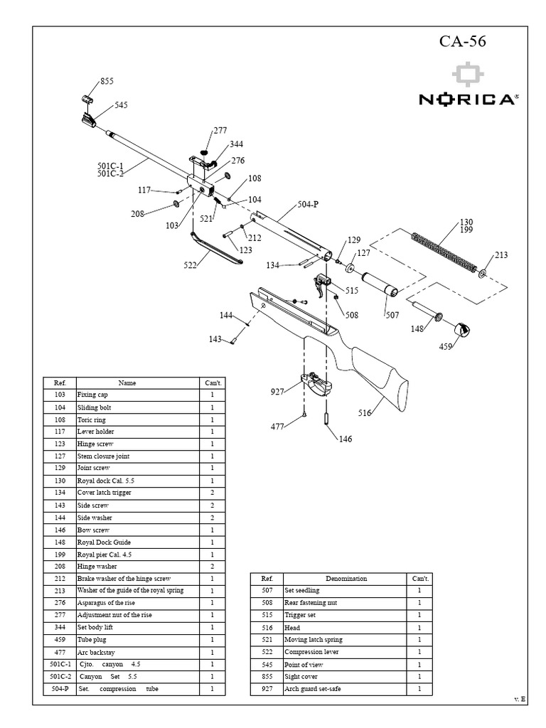 Disassembly Norica Rifle 56 | PDF | Screw | Firearm Components