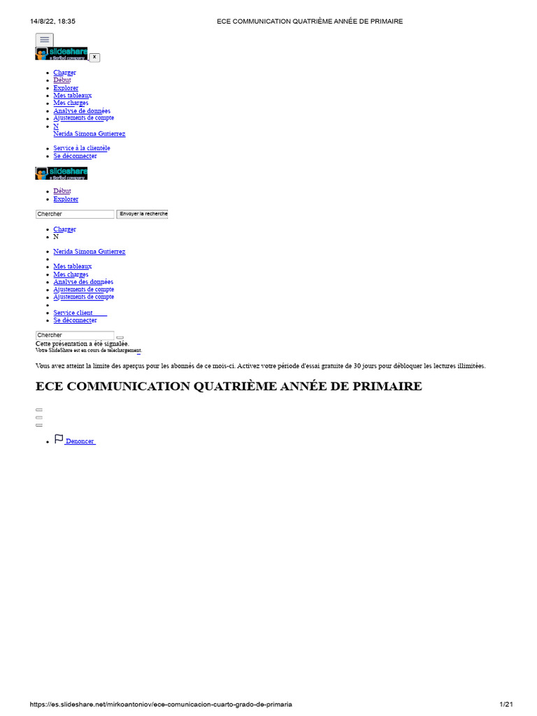 ECE Communication 4ème Année Primaire | PDF
