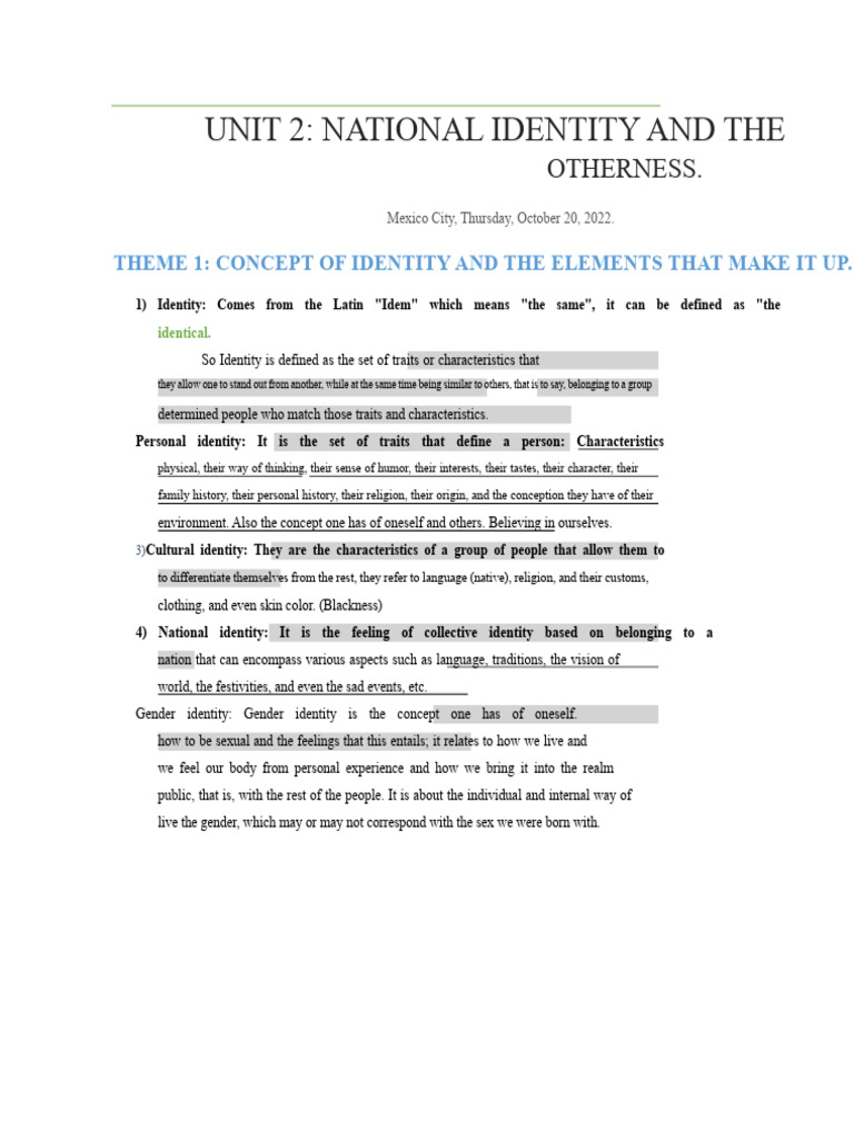 Exploring National Identity and Otherness | PDF | Identity (Social ...