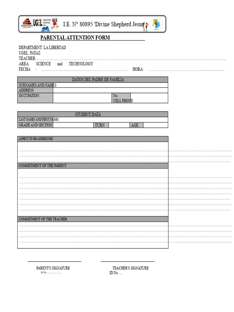 Parental Attention Form for Students | PDF
