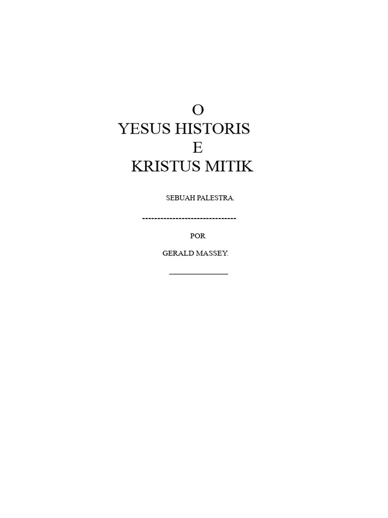 O Jesus Historico e o Cristo Mitico - Gerald Massey | PDF