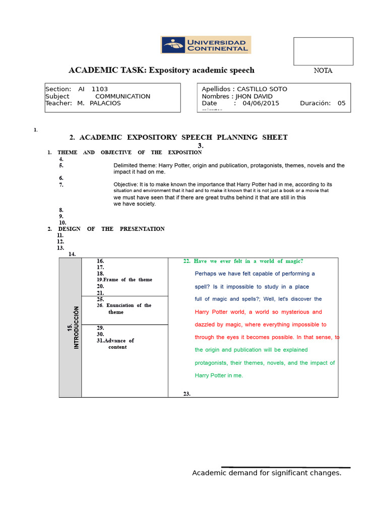 Expository and Argumentative Text Sheet | PDF | Harry Potter