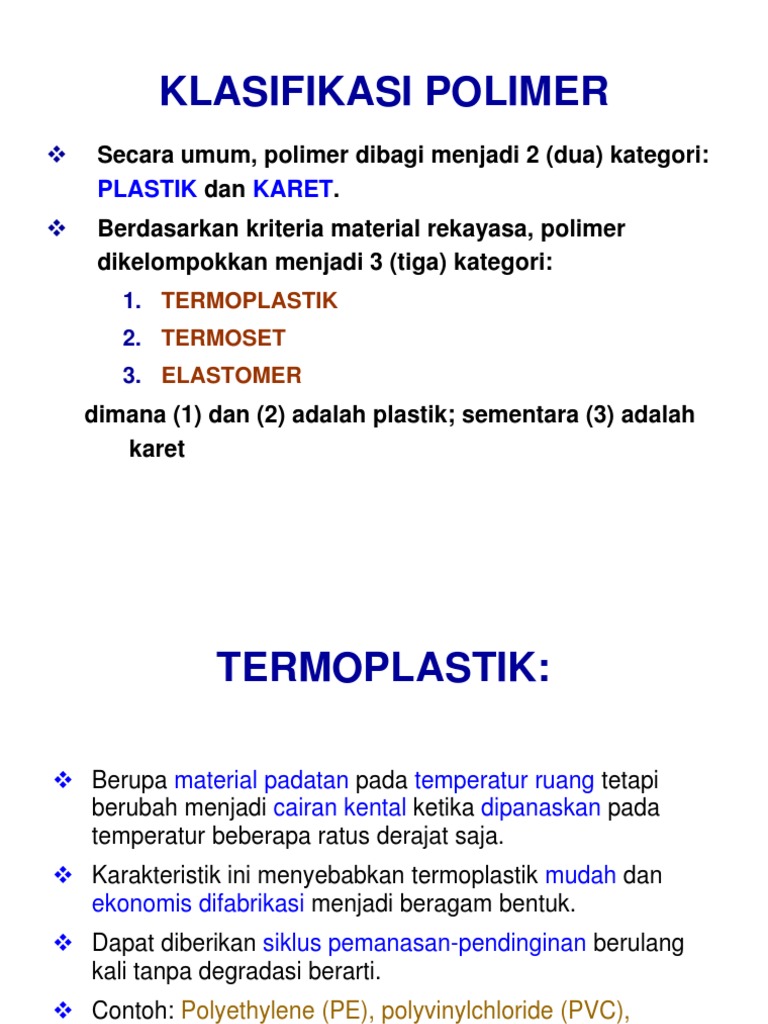 KLASIFIKASI POLIMER Kel 4 | PDF | Sains & Matematika