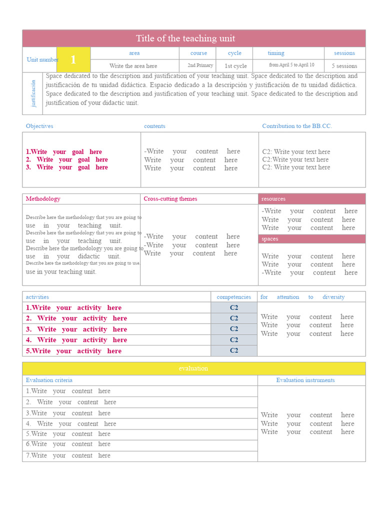 Free Beautiful Didactic Unit Template CM | PDF | Chess | Chess Theory