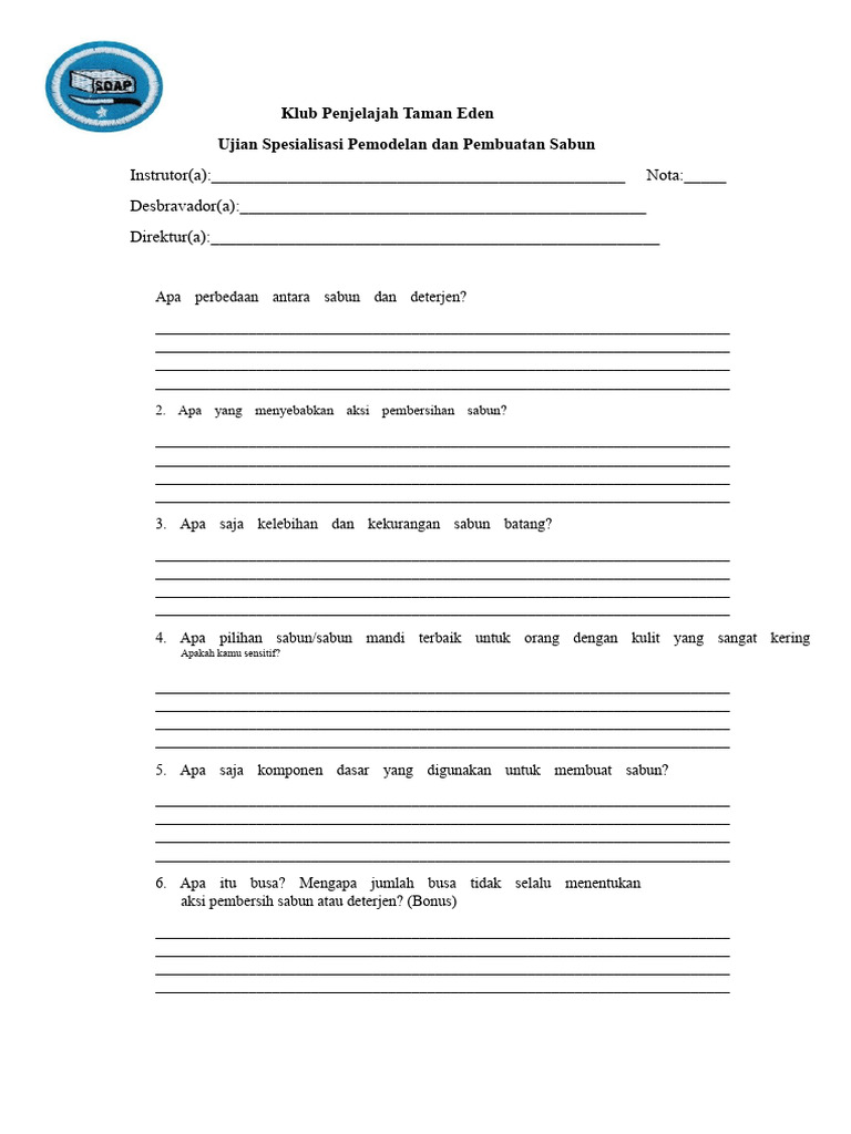 uji modelisasi dan pembuatan sabun | PDF