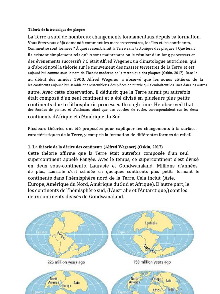 Théorie de La Tectonique Des Plaques | PDF | Tectonique des plaques ...