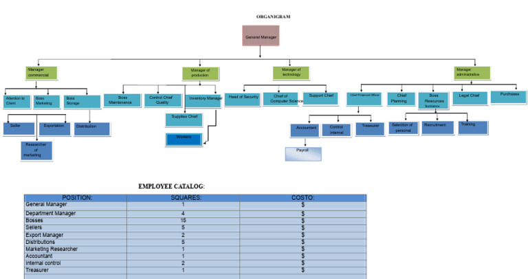 Organizational Chart and Job Catalog | PDF | Business Economics ...