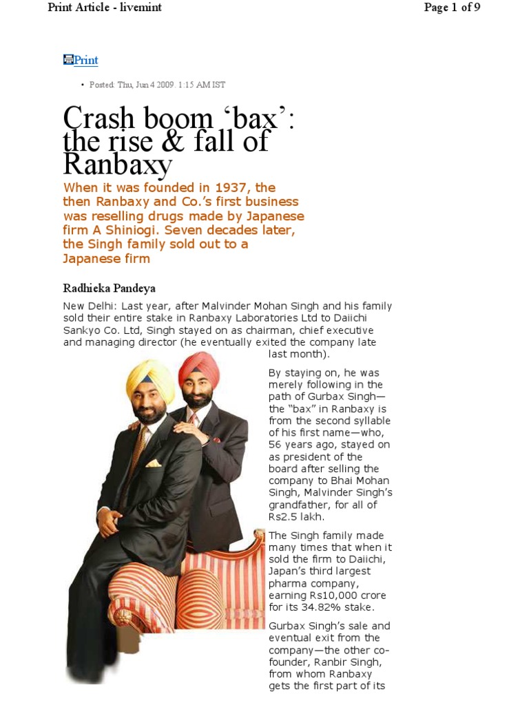 Ranbaxy | Healthcare Industry | Pharmaceutics