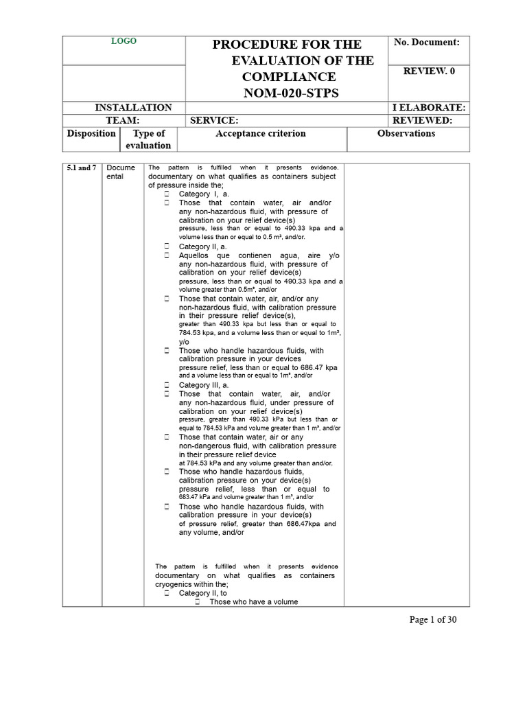 Compliance Assessment NOM 020 2011 | PDF | Boiler | Calibration