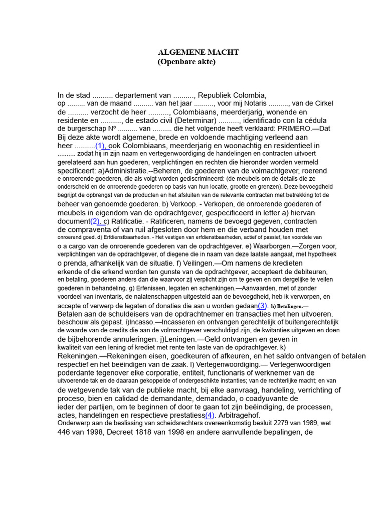 Algemene Machtiging Model | PDF