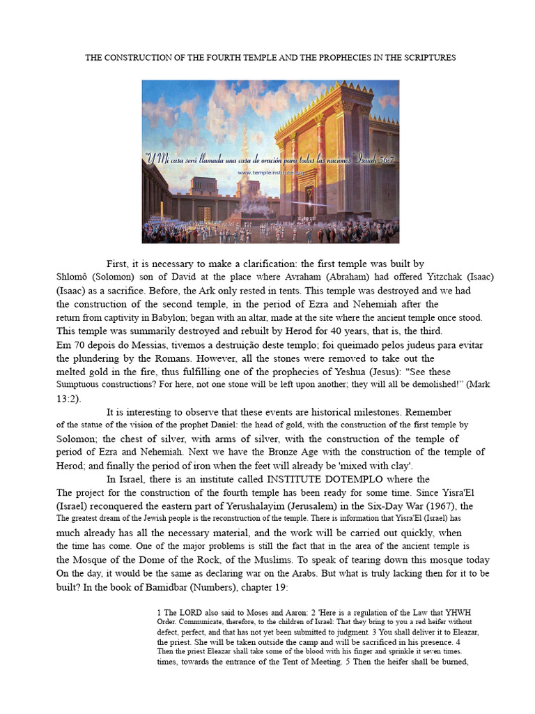 Fourth Temple Construction and Prophecies | PDF | Temple In Jerusalem ...