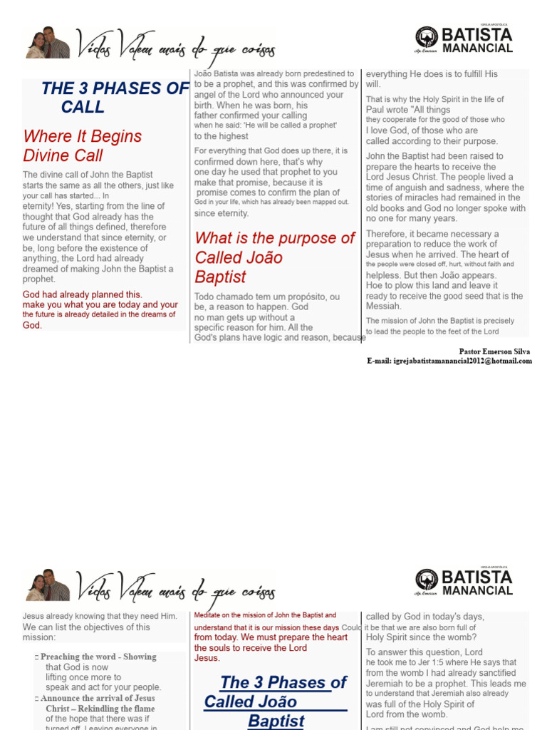 The 3 Phases of The Call | PDF | Jesus | John The Baptist