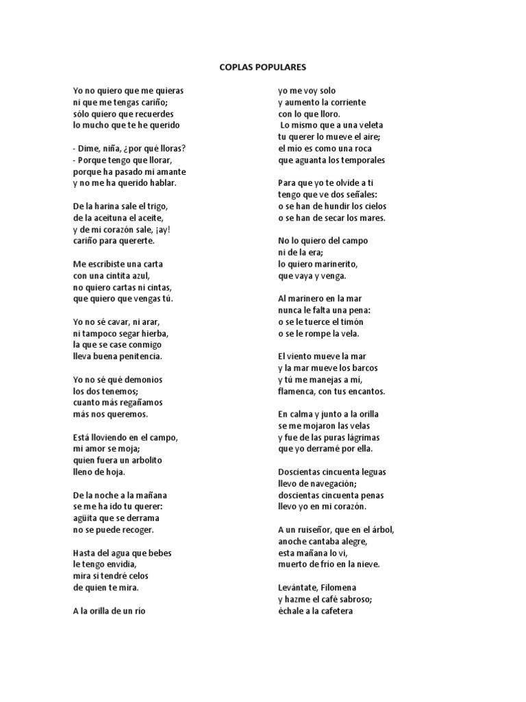 Coplas Populares | PDF | Naturaleza