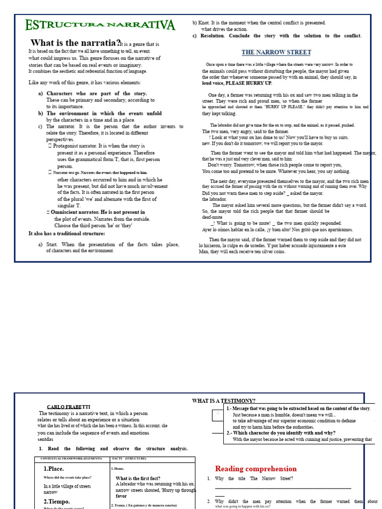 2020 Analysis of Narrative Structure The Narrow Street | PDF | Narrative