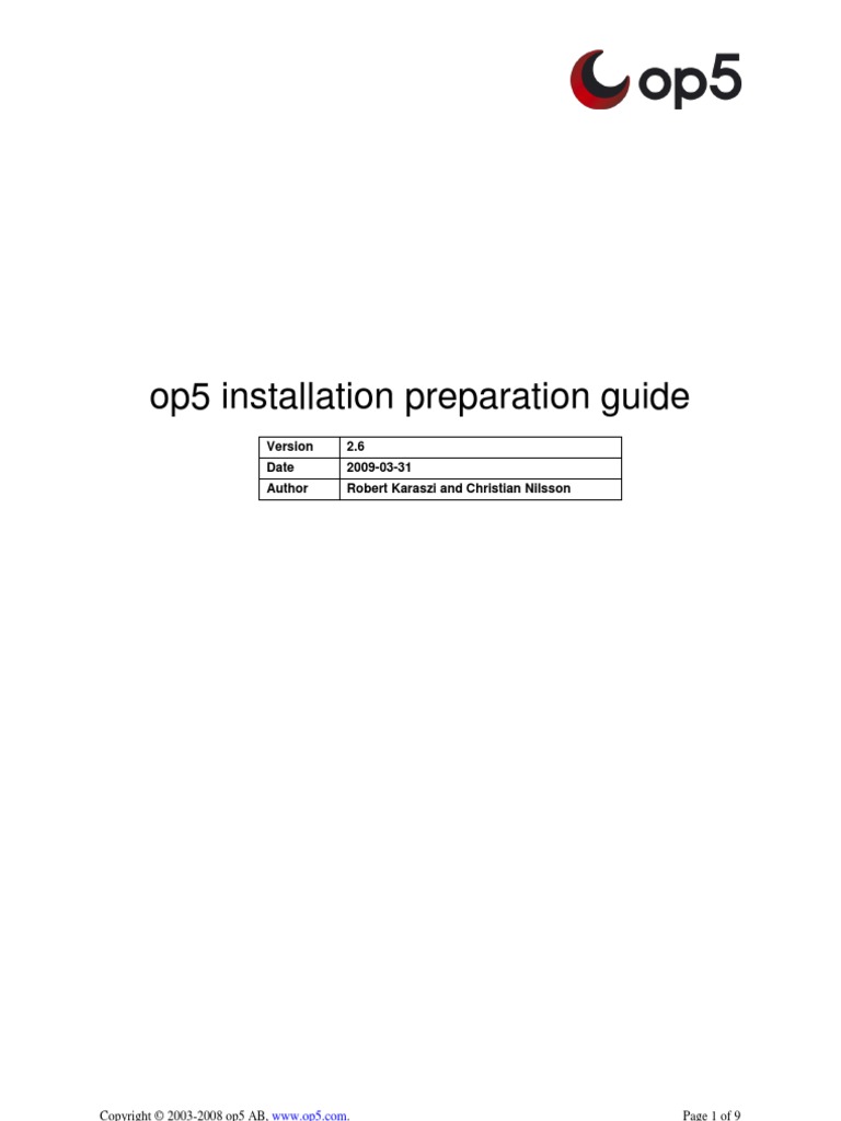 Op5 Installation Preparation Guide | PDF | Transmission Control ...
