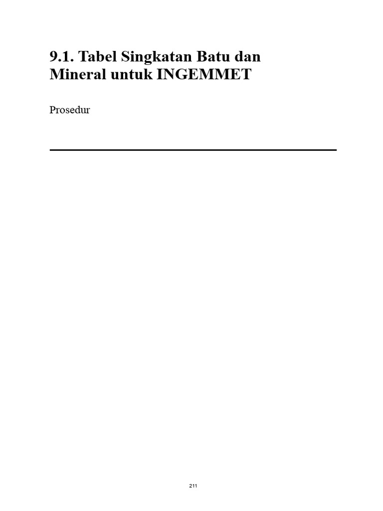 Tabel Singkatan Batu dan Mineral INGEMMET | PDF