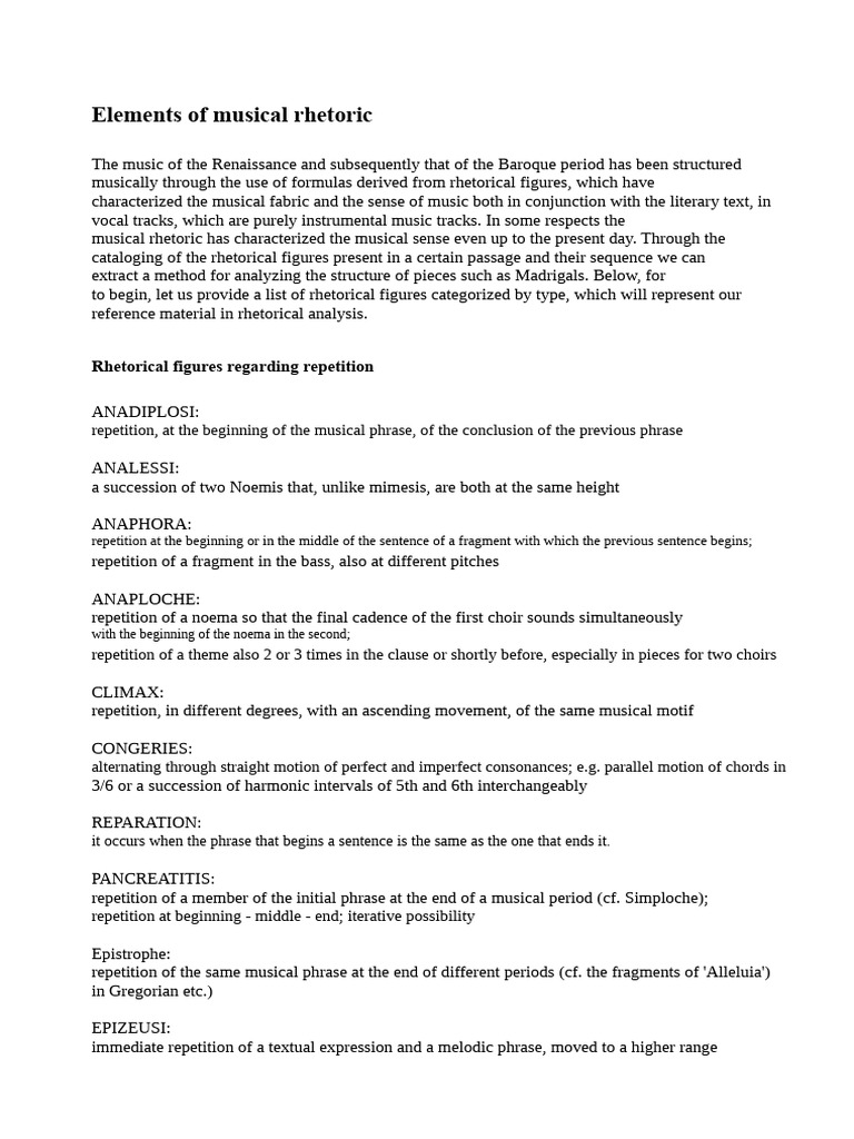 Elements of Musical Rhetoric | PDF | Harmony | Elements Of Music