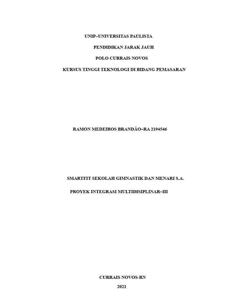 PIM III - UNIP - Pemasaran - Nilai 10 | PDF