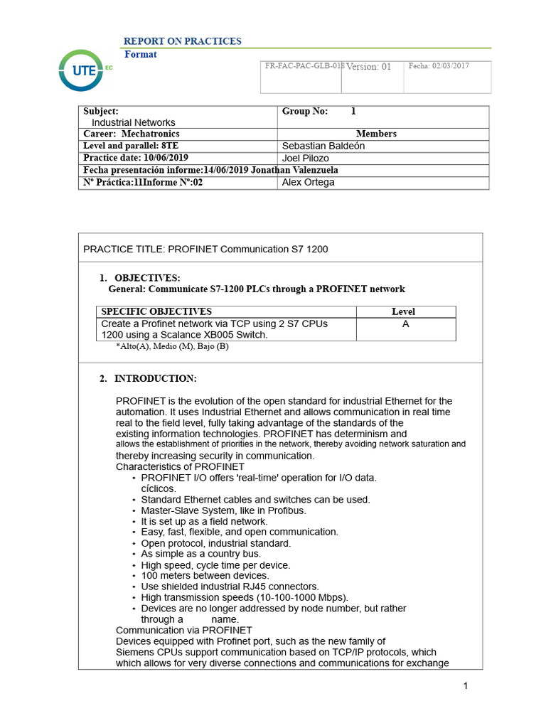 Profinet Report S7 1200 | PDF