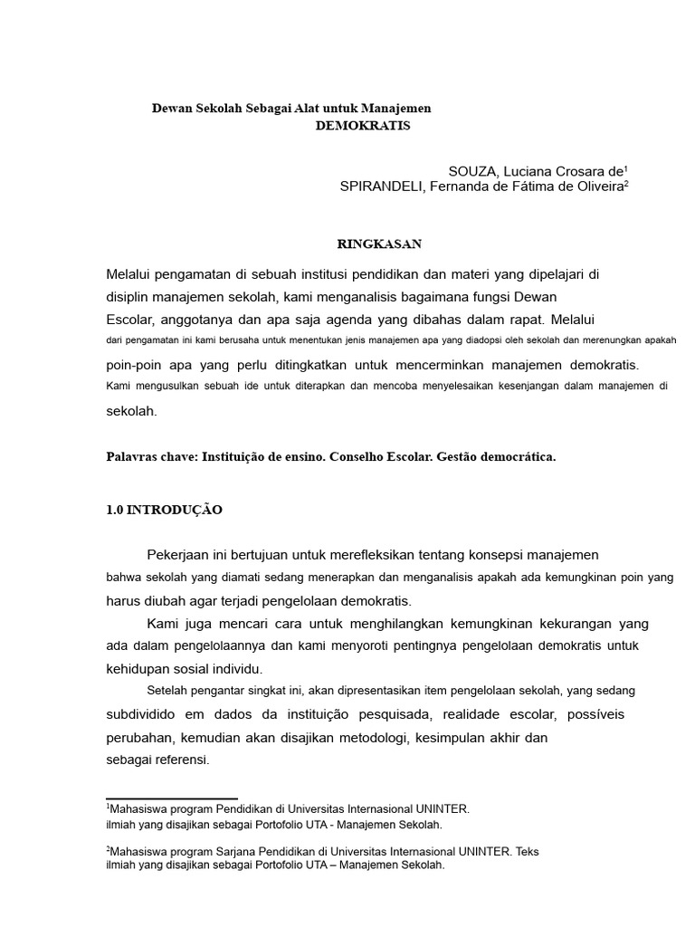 Portofolio - Manajemen Sekolah | PDF