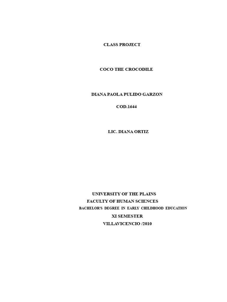 Project Pedagogical Class Coco The Crocodile | PDF | Pedagogy | Learning