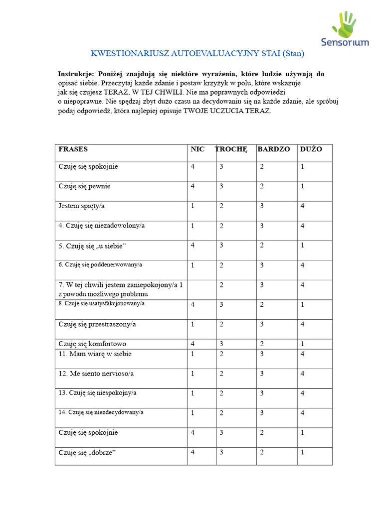 Test STAI Spielberger PDF | PDF