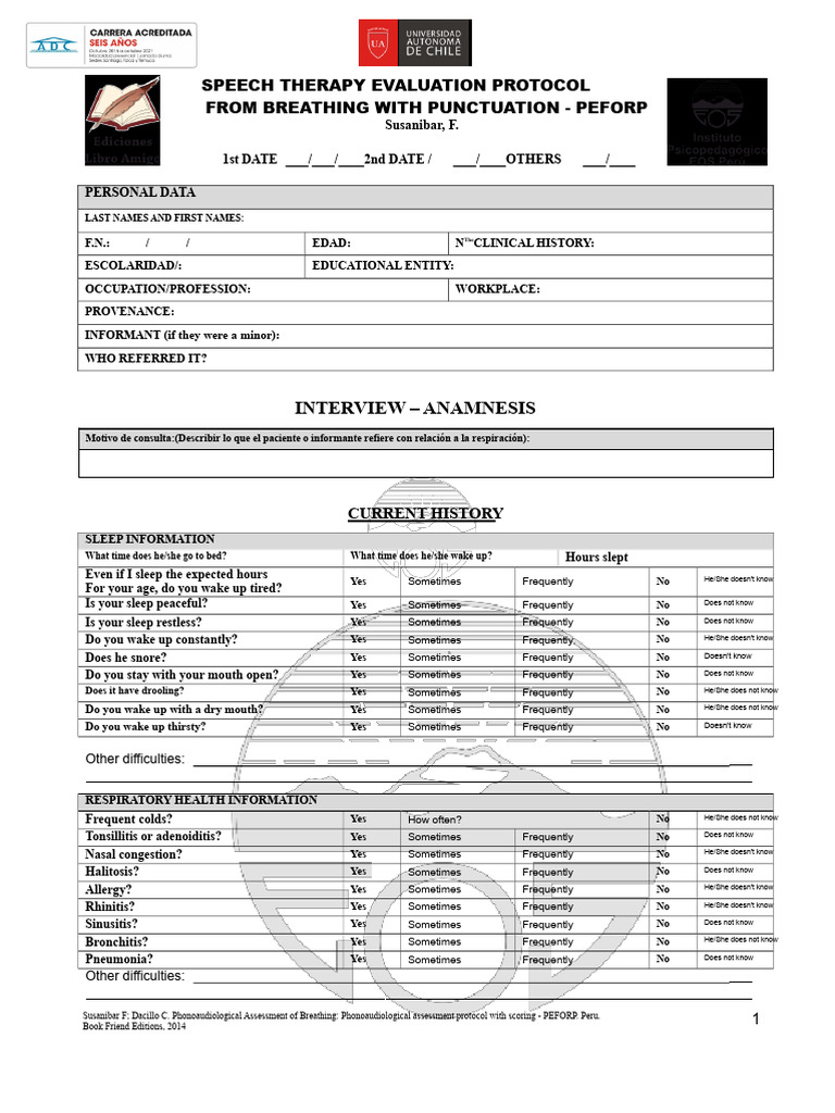 Speech Therapy Evaluation Protocol | PDF | Human Nose | Exhalation