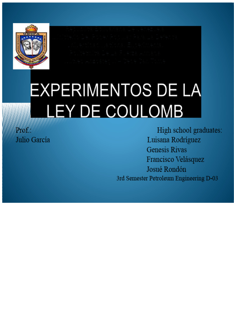 Experiments of Coulomb's Law | PDF
