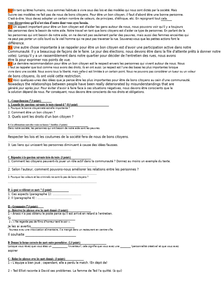 Comment être un bon citoyen actif | PDF | Citoyenneté | Langue anglaise