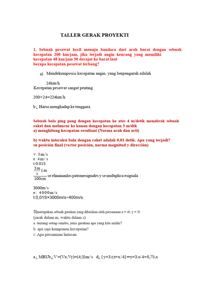 Analisis Gerakan Proyektil dan Kecepatan | PDF