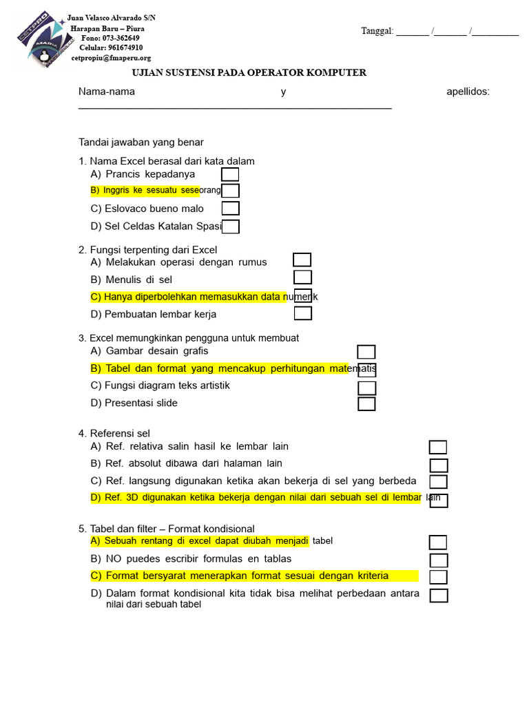Ujian Ana Melva | PDF